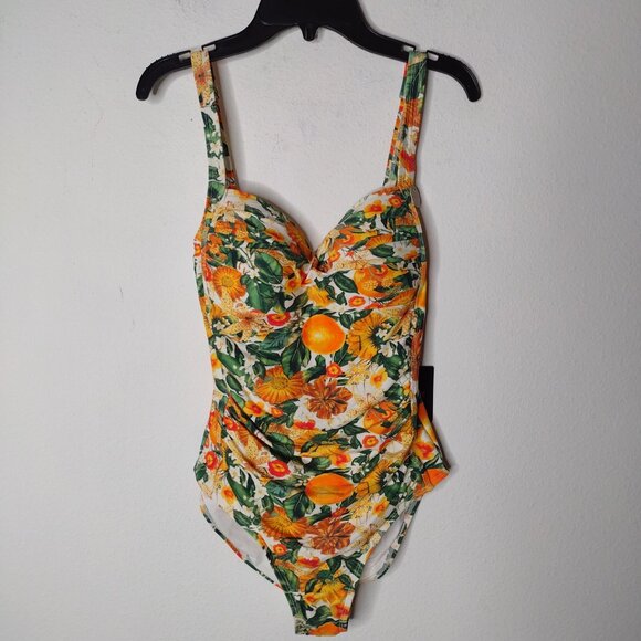Nip Tuck | Swim | Nwt Nip Tuck Womens Orange Floralmultifit Cup ...